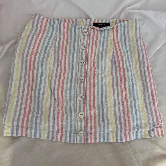 Forever 21 | Skirts | Pastel Rainbow Striped Mini Skirt Forever 2 Large ...